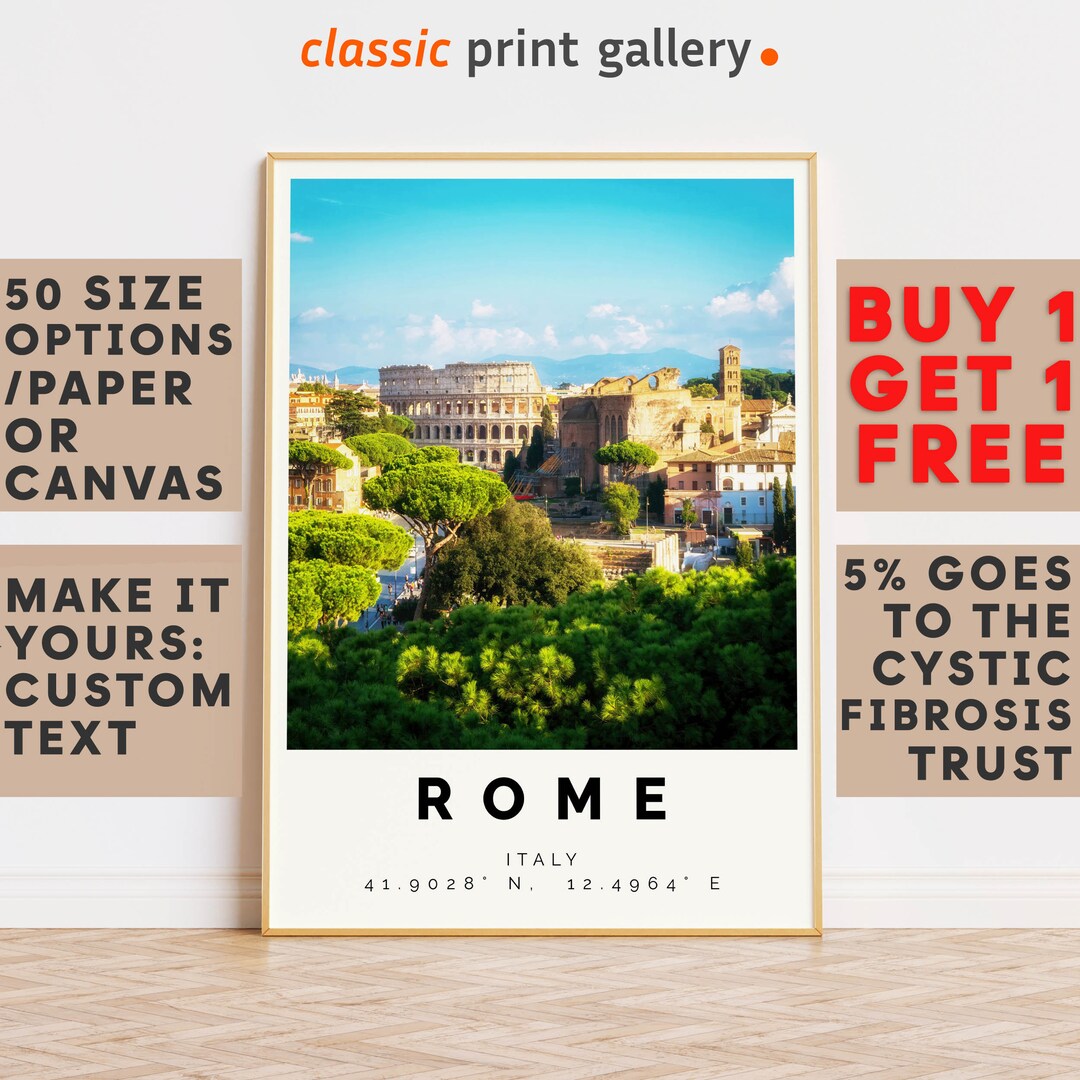 Rome Poster Colorful Print, Rome Wall Art, Rome Photo Decor, Rome Gift ...
