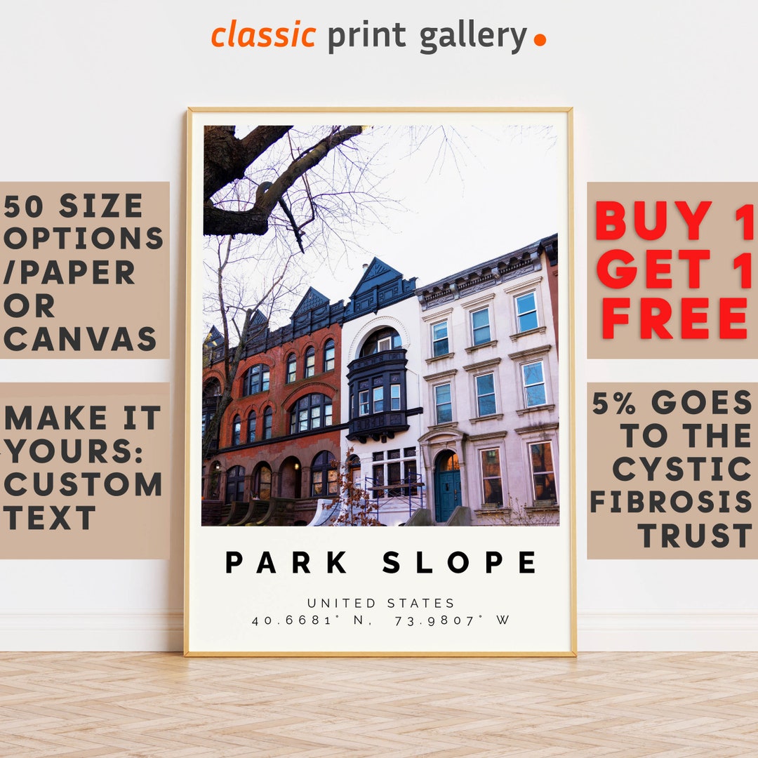 Park Slope Poster Colorful Print, Park Slope Wall Art, Park Slope Photo ...