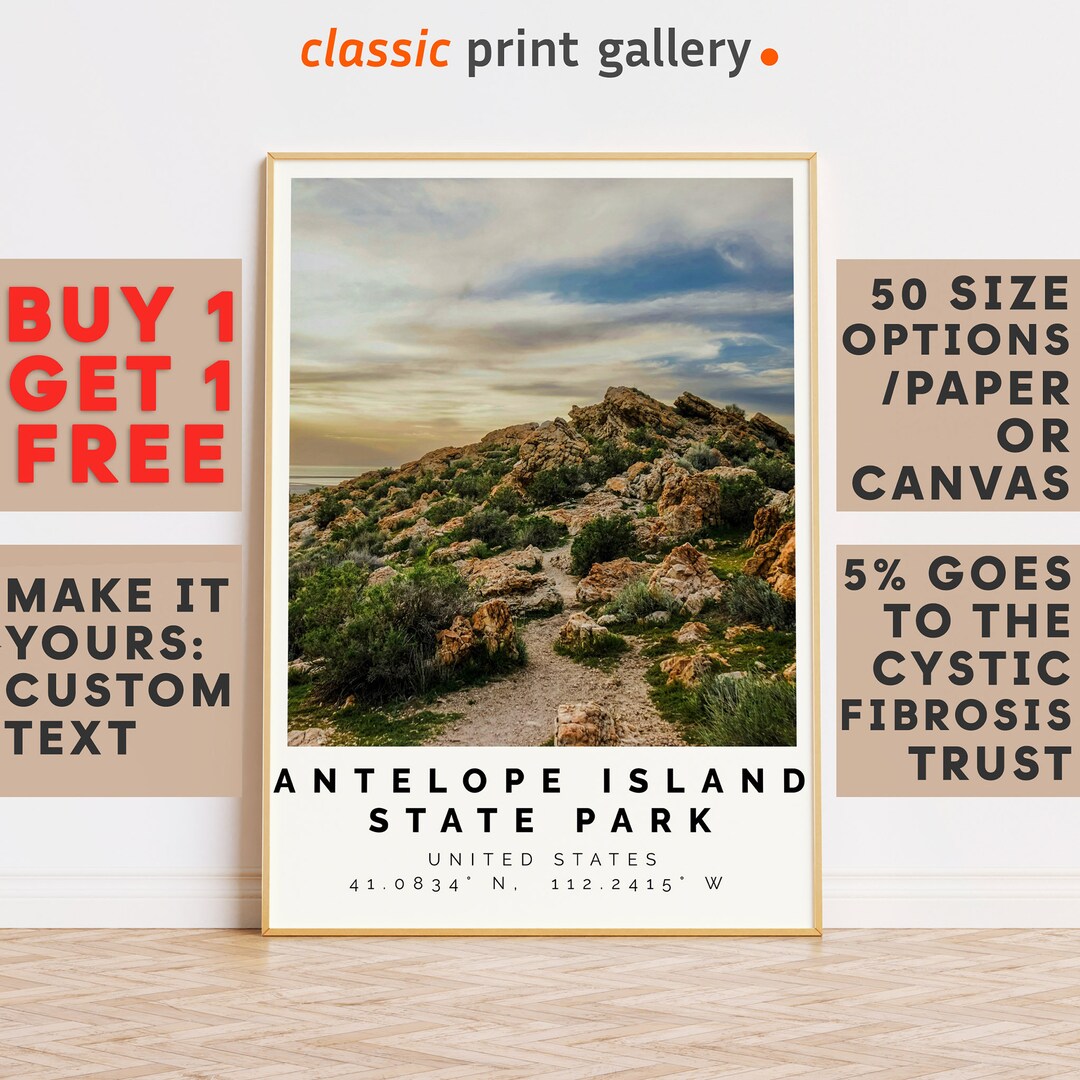 Antelope Island State Park Print Colorful Posterantelope Island State ...