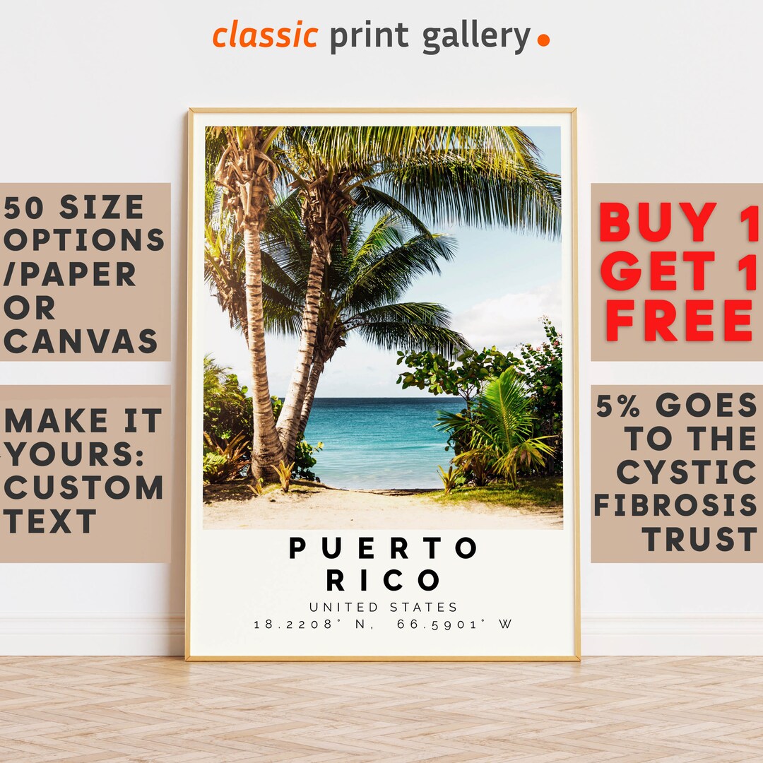 Puerto Rico Poster Colorful Print, Puerto Rico Wall Art, Puerto Rico ...