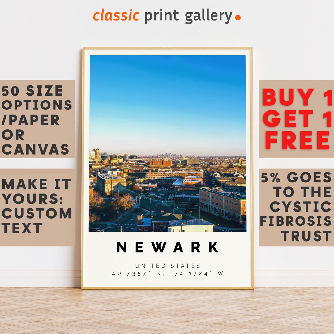 Newark Poster Colorful Print, Newark Wall Art, Newark Photo Decor ...
