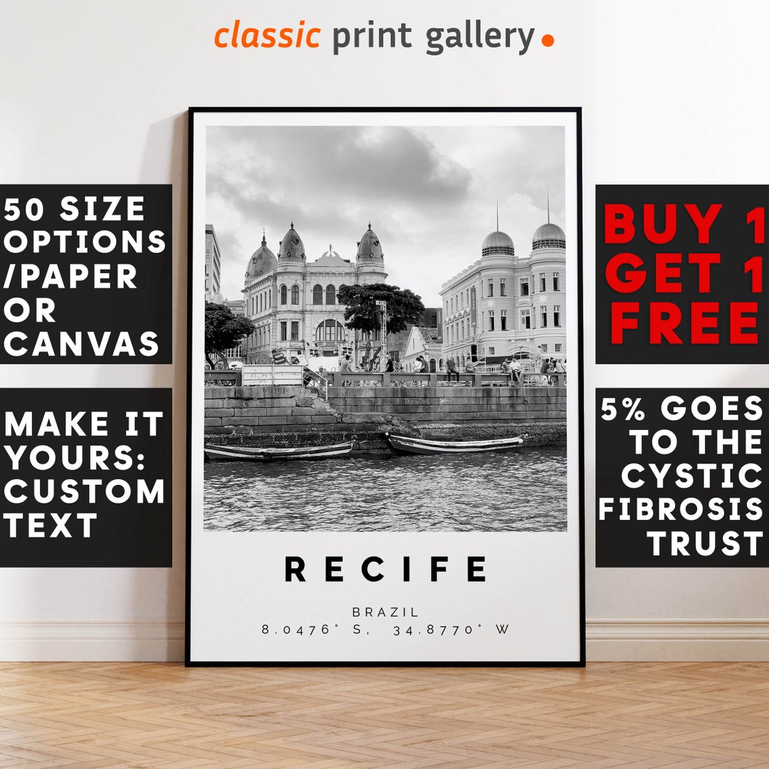 Recife Print Black and White Photo, Recife Wall Art, Recife Travel ...