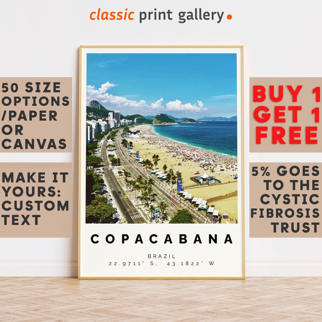 Copacabana Poster Colorful Print, Copacabana Wall Art, Copacabana Photo ...