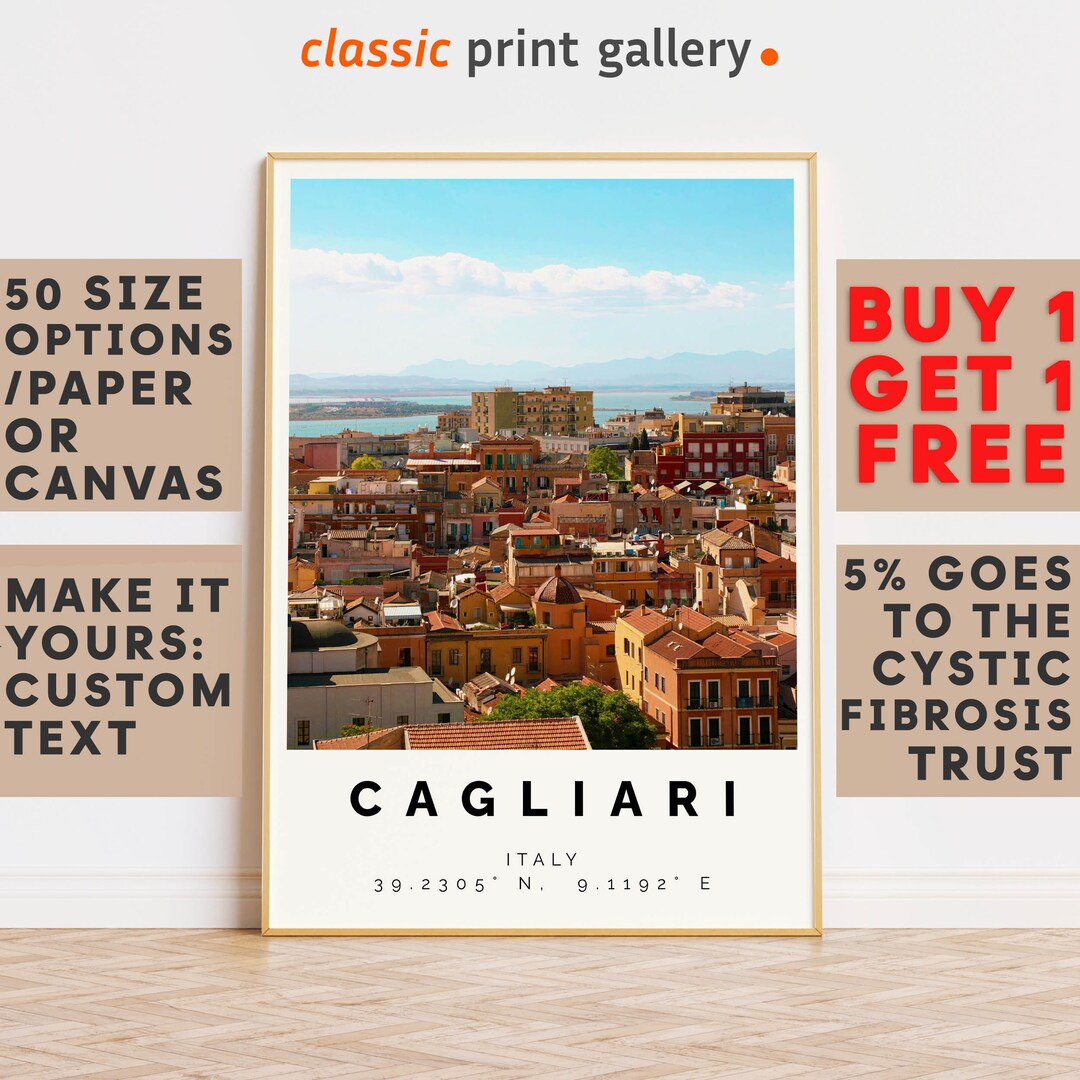 Cagliari Poster Colorful Print, Cagliari Wall Art, Cagliari Photo Decor, Cagliari Gift Travel ...