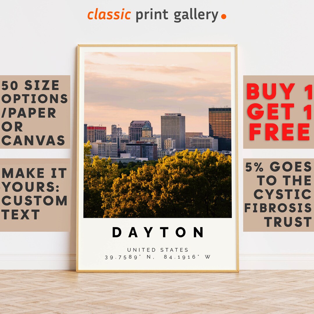 Dayton Poster Colorful Print, Dayton Wall Art, Dayton Photo Decor ...
