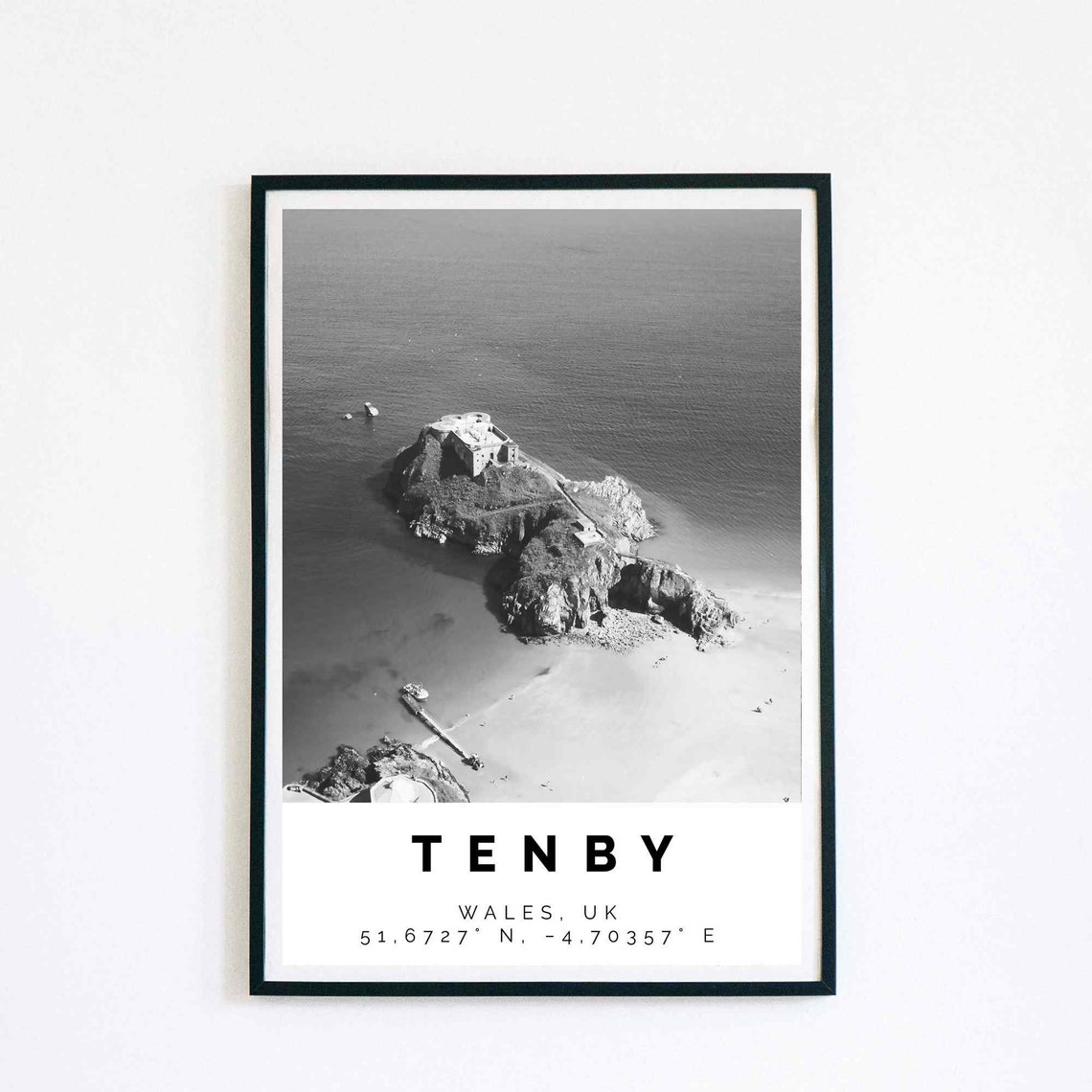 Tenby Poster Black and White Print Tenby Wall Art Tenby - Etsy