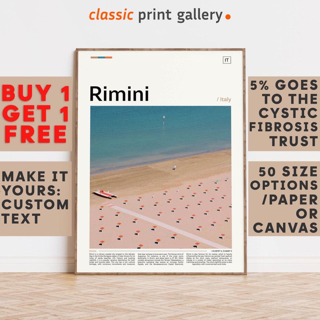Rimini Print, Rimini Wall Art, Rimini Color Poster With Text ...