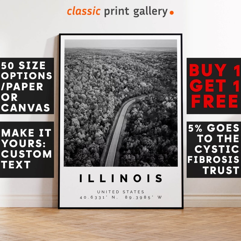 Illinois Poster - Etsy