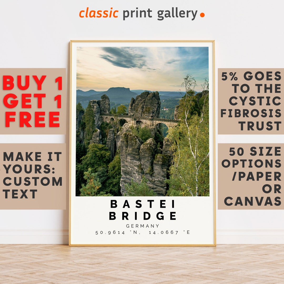 Bastei Bridge Print,bastei Bridge Wall Art,bastei Bridge Colorful ...