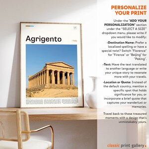 Agrigento Print, Agrigento Wall Art, Agrigento Color Poster With Text ...