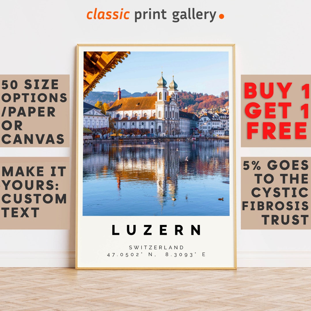 Luzern Poster Colorful Print, Luzern Wall Art, Luzern Photo Decor ...