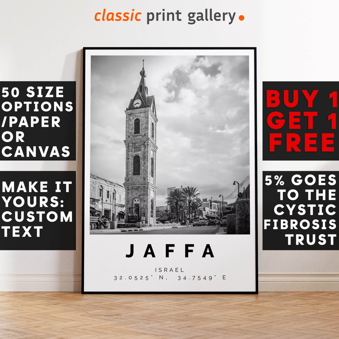 Jaffa Poster Black and White Print, Jaffa Wall Art, Jaffa Travel Poster ...