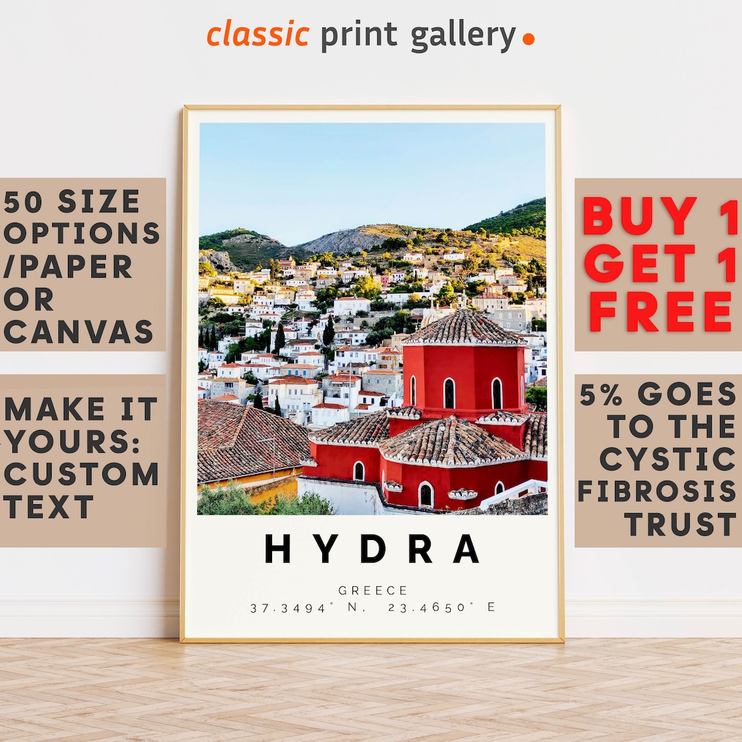 Hydra Poster Colorful Print, Hydra Wall Art, Hydra Photo Decor, Hydra ...