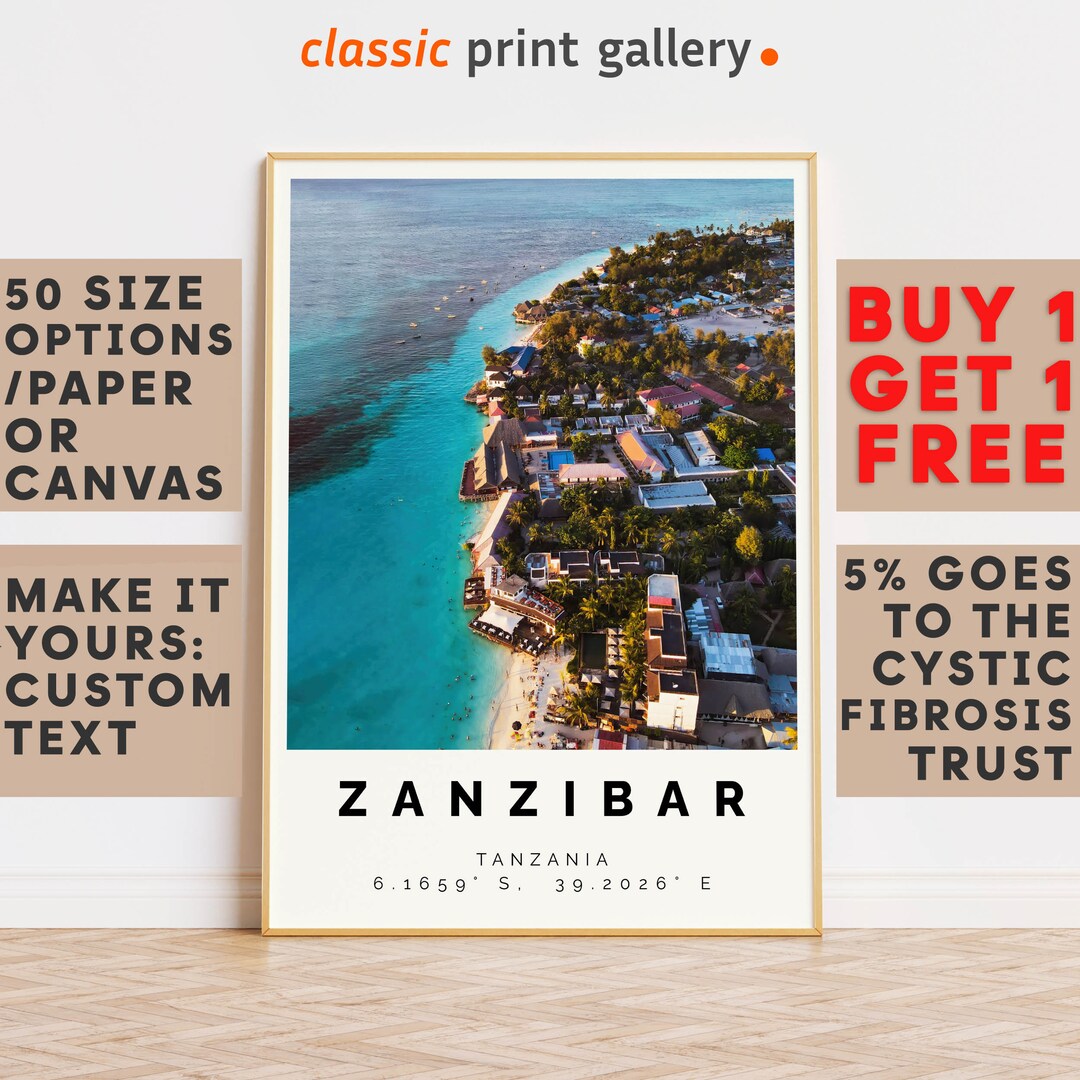 Zanzibar Poster Colorful Print, Zanzibar Wall Art, Zanzibar Photo Decor ...