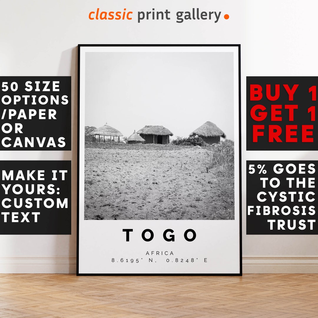 Togo Poster Black and White Print, Togo Wall Art, Togo Photo Print ...