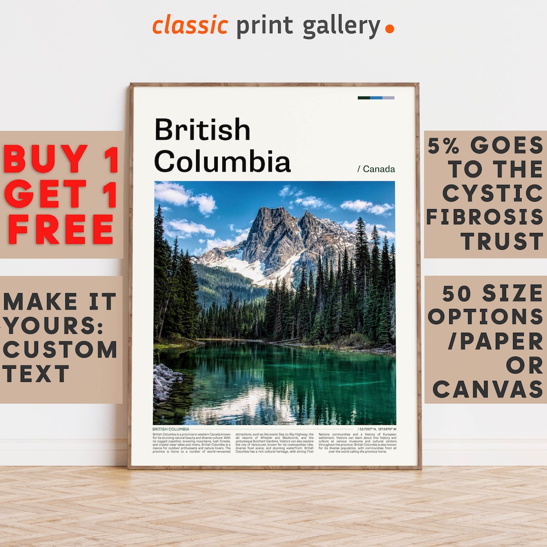 British Columbia Print, British Columbia Wall Art, British Columbia ...