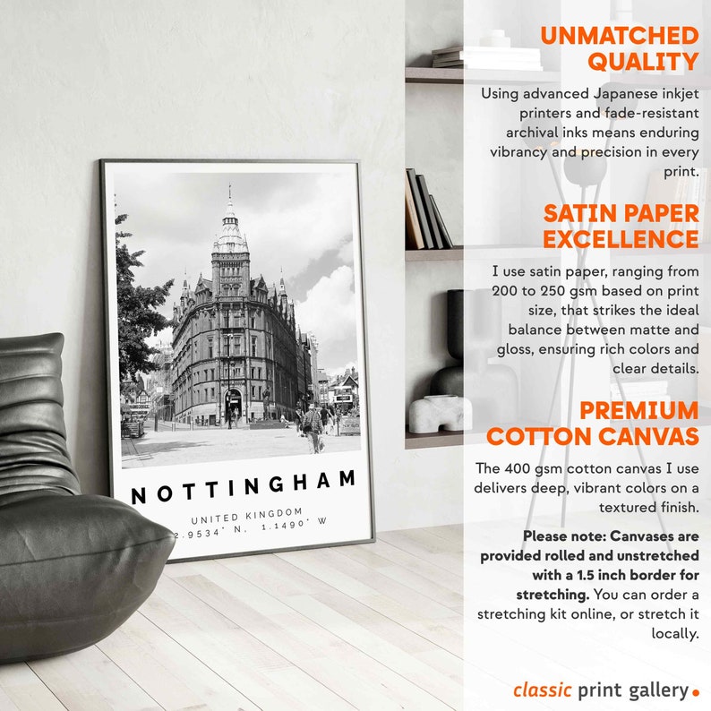 Nottingham Poster Print,nottingham Wall Art, Housewarming Gift ...