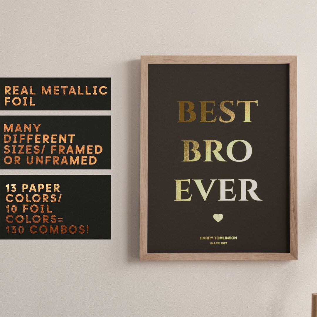 Custom Big Brother Gold Foil Print | christmas Gift for Brother ...