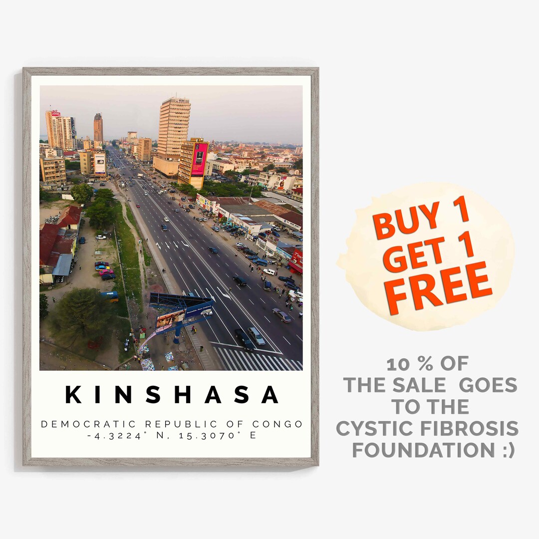 Kinshasa Poster Colorful Print Kinshasa Wall Art Kinshasa - Etsy