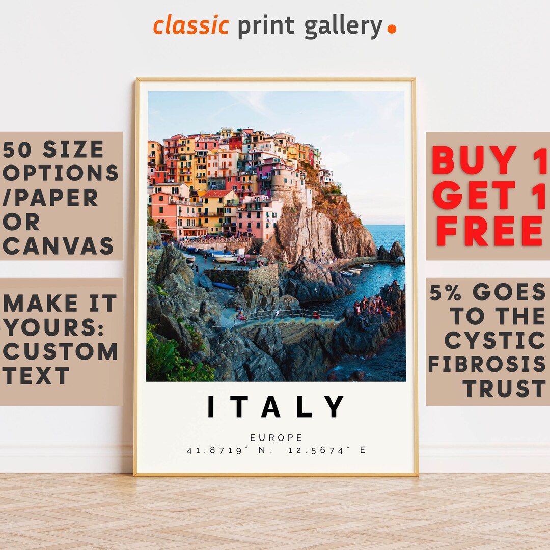 Italy Poster Colorful Print, Italy Wall Art, Italy Photo Decor, Italy ...