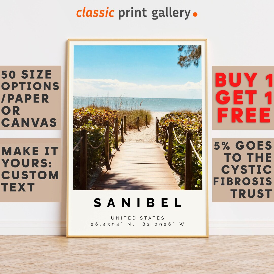 Sanibel Poster Colorful Print, Sanibel Wall Art, Sanibel Photo Decor ...