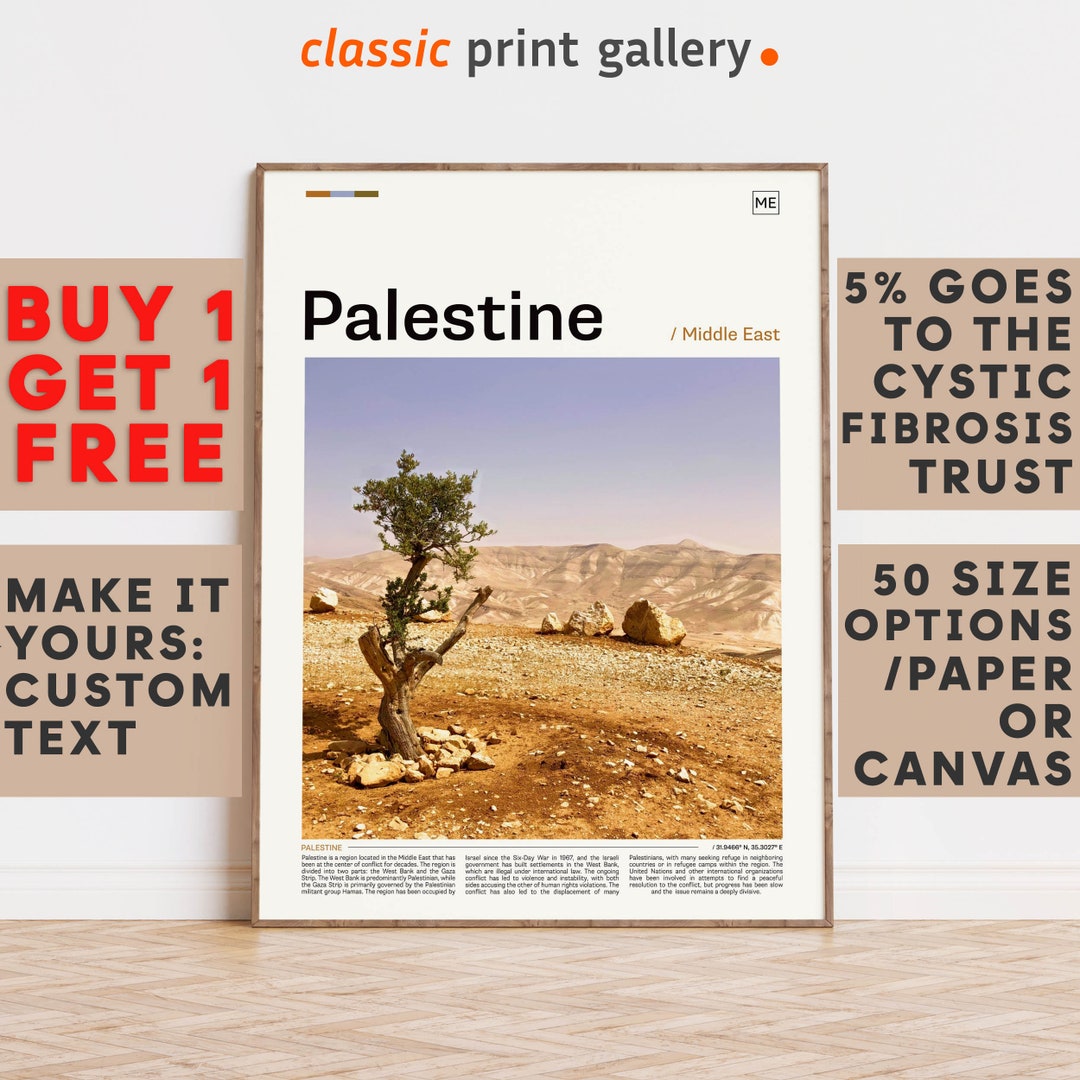 Palestine Print, Palestine Wall Art, Palestine Color Poster With Text ...