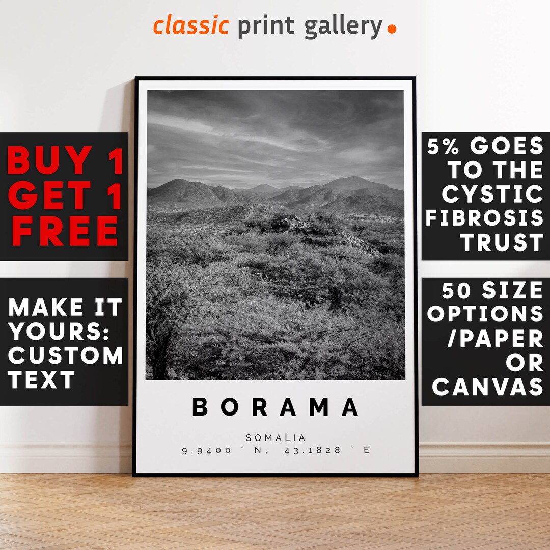 Borama Print,borama Wall Art,borama Black and White Poster,personalized ...
