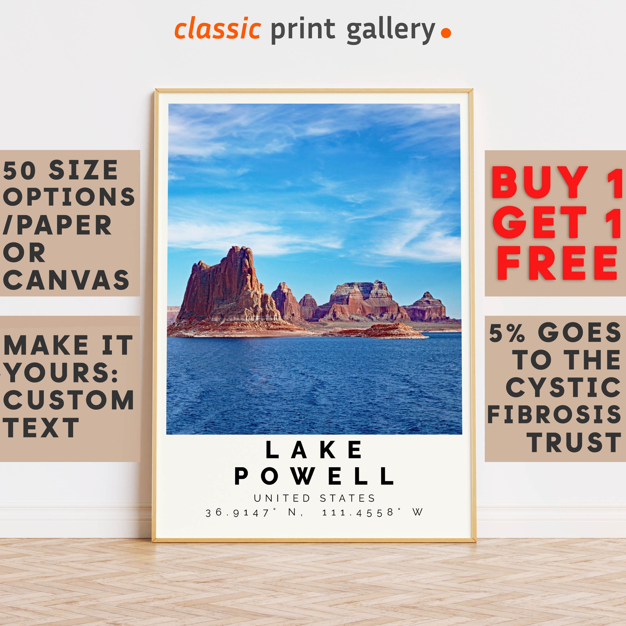 Lake Powell Poster Colorful Print, Lake Powell Wall Art, Lake Powell ...