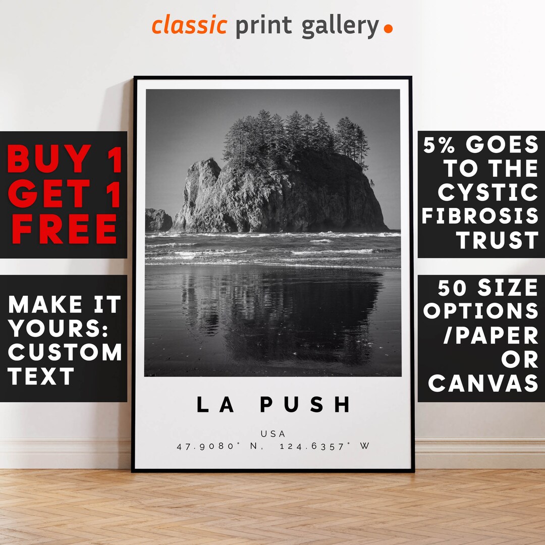 Surf Art,La Push Print,La Push Wall Art,La Push Black and White Poster ...