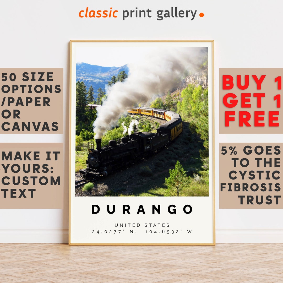 Durango Poster Colorful Print, Durango Wall Art, Durango Photo Decor ...