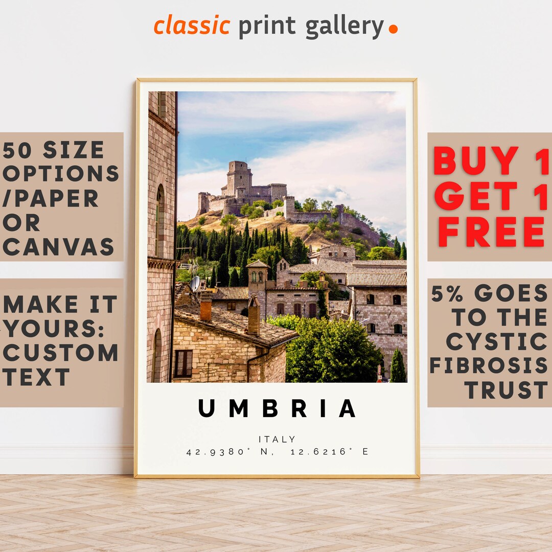 Umbria Poster Colorful Print, Umbria Wall Art, Umbria Photo Decor ...