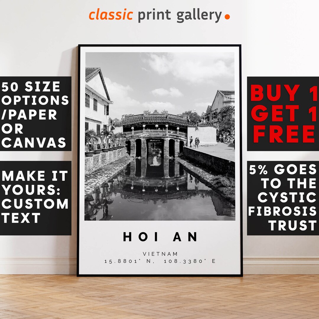 Hoi An Poster Black and White Print, Hoi An Wall Art, Hoi An Travel ...