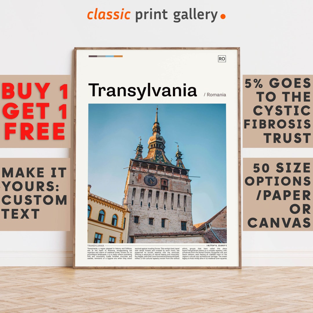 Transylvania Print, Transylvania Wall Art, Transylvania Color Poster ...