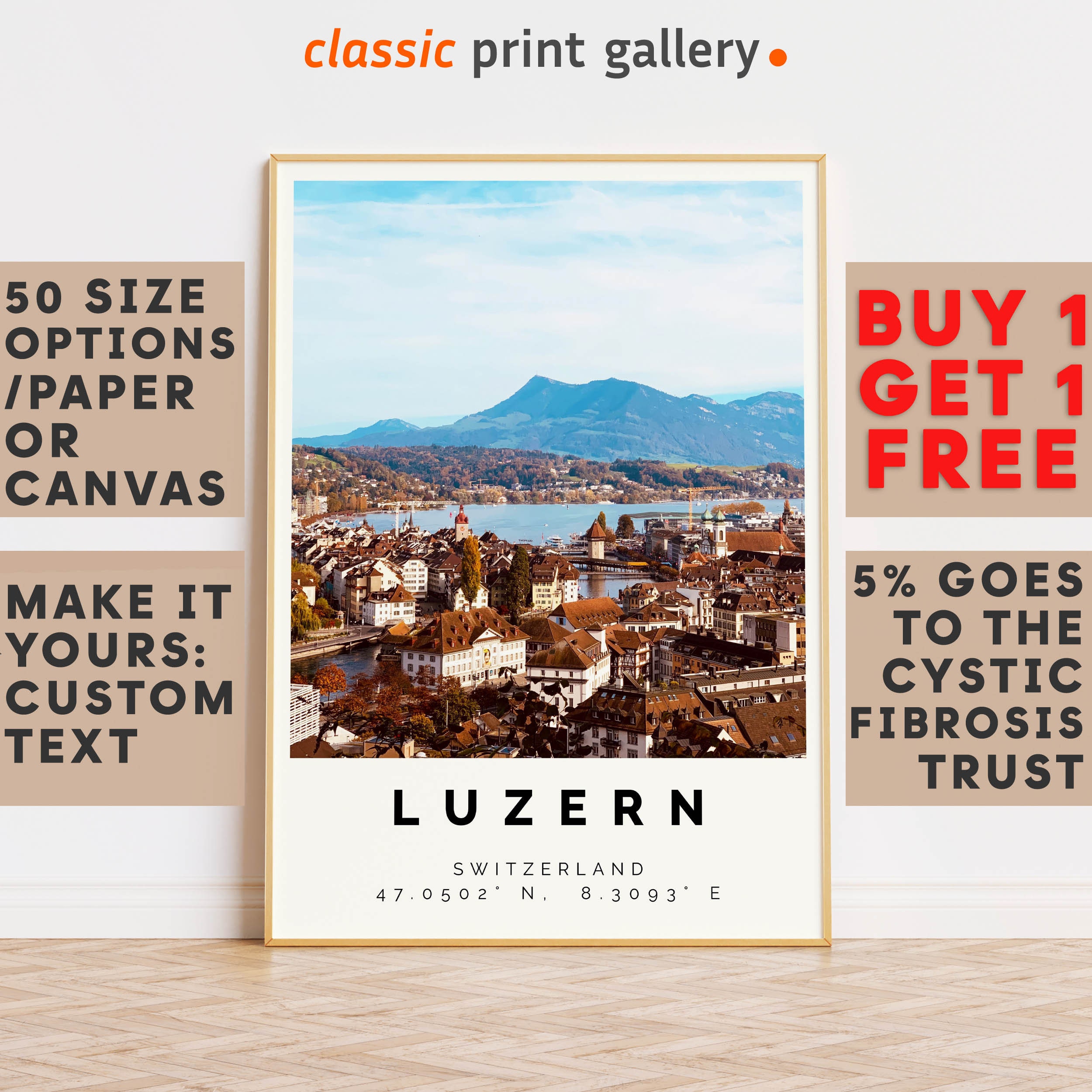 Luzern Poster Colorful Print, Luzern Wall Art, Luzern Photo Decor ...