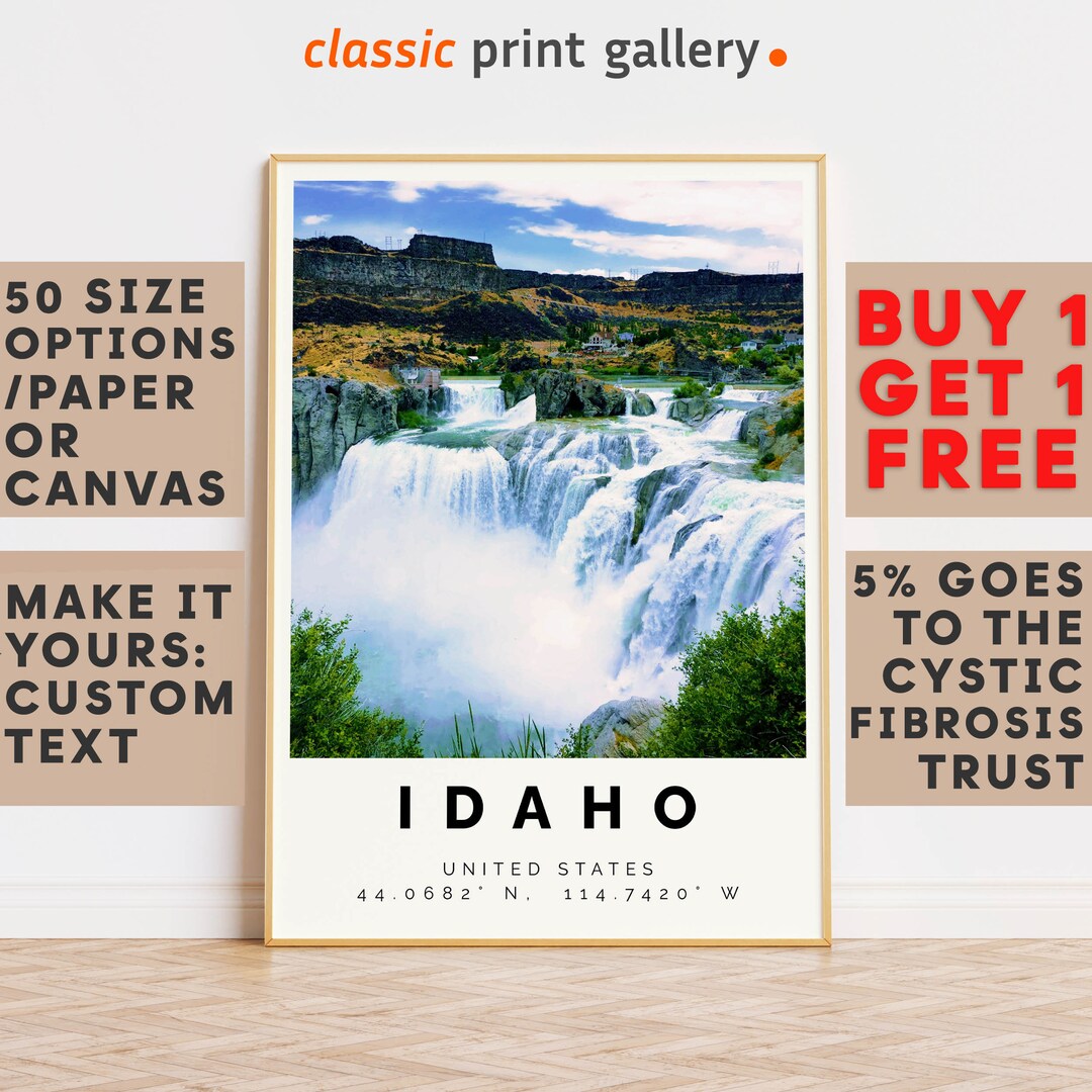 Idaho Poster Colorful Print, Idaho Wall Art, Idaho Photo Decor, Idaho ...
