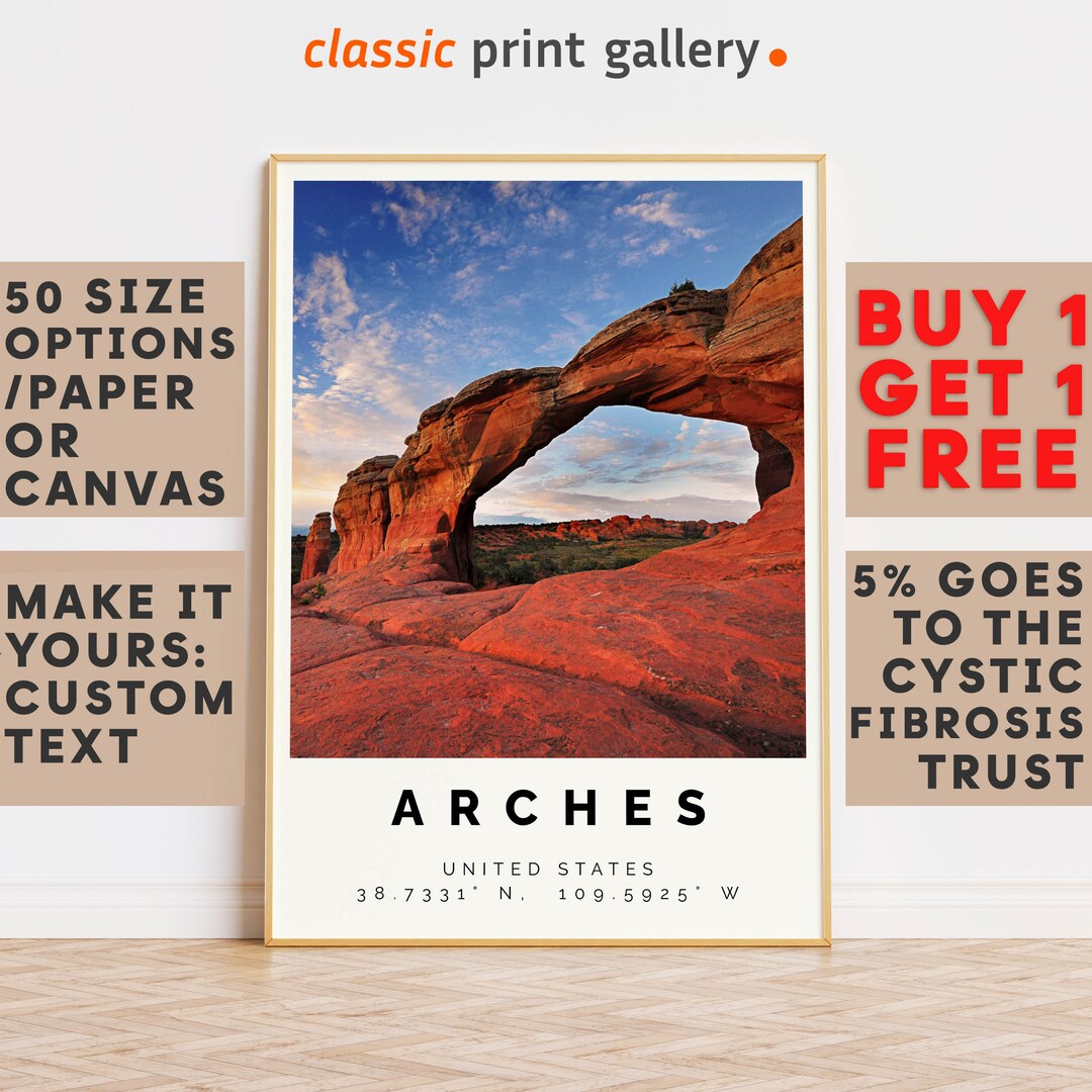 Arches Poster Colorful Print, Arches Wall Art, Arches Photo Decor ...