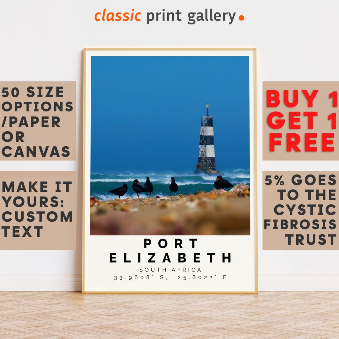 Port Elizabeth Poster Colorful Print, Port Elizabeth Wall Art, Port ...