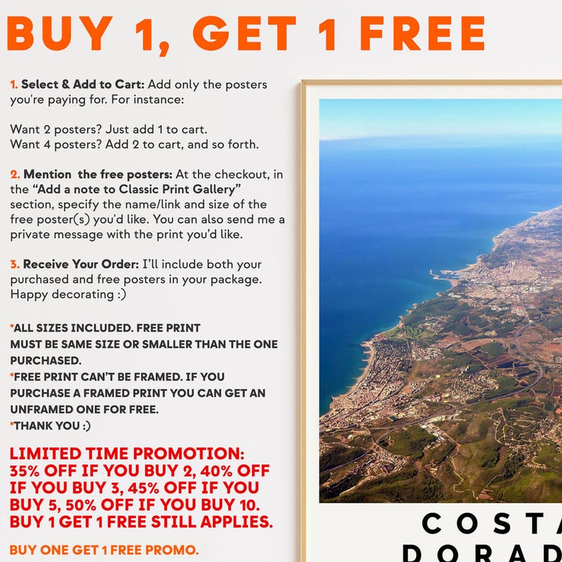 Costa Dorada Print,costa Dorada Wall Art,costa Dorada Colorful Poster ...