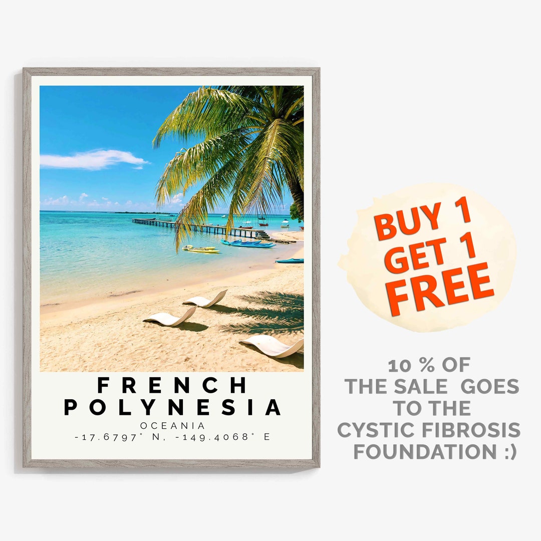 French Polynesia Poster Colorful Print French Polynesia Wall - Etsy