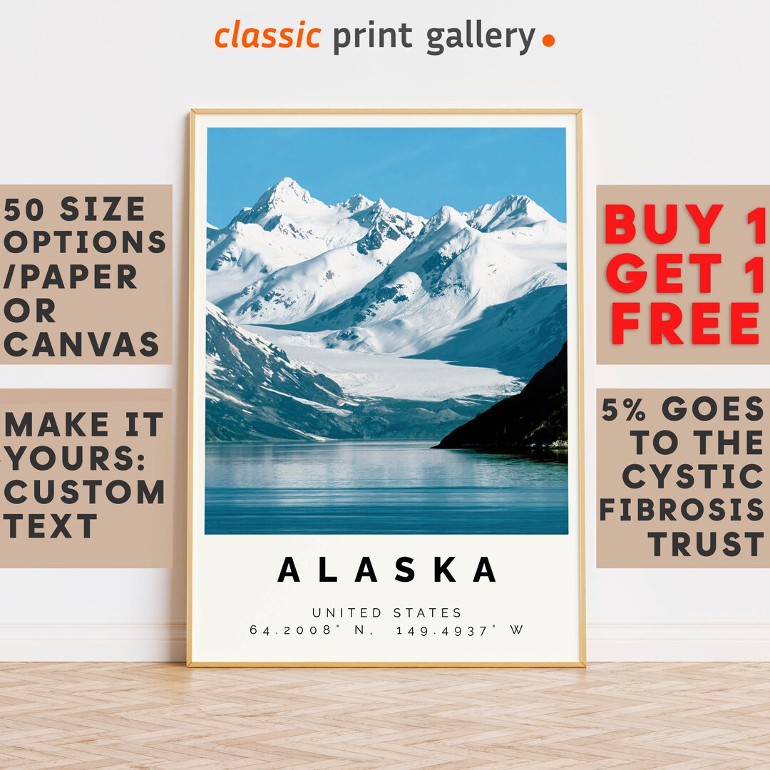 Alaska Poster Colorful Print, Alaska Wall Art, Alaska Photo Decor ...