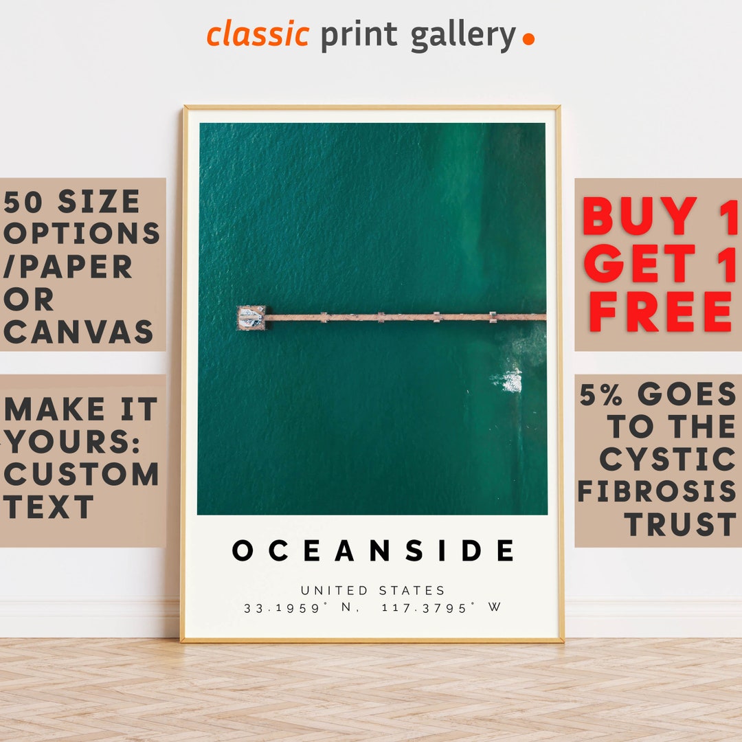 Oceanside Poster Colorful Print, Oceanside Wall Art, Oceanside Photo ...