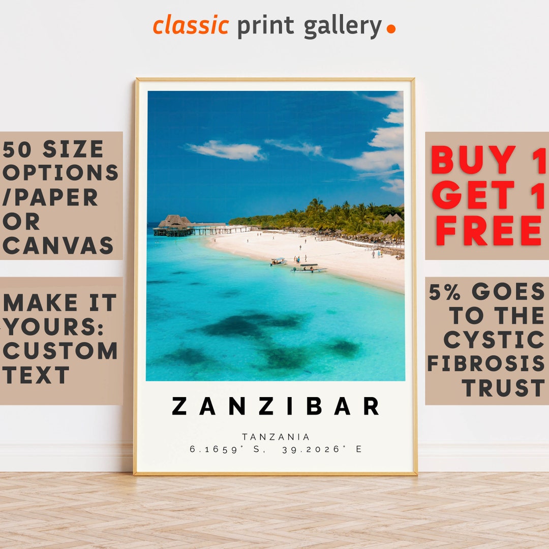 Zanzibar Poster Colorful Print, Zanzibar Wall Art, Zanzibar Photo Decor ...