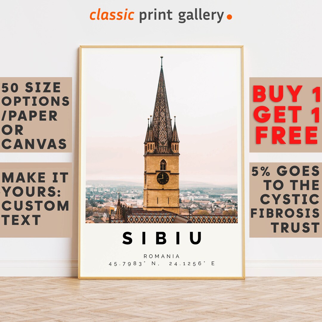 Sibiu Poster Colorful Print, Sibiu Wall Art, Sibiu Photo Decor, Sibiu ...