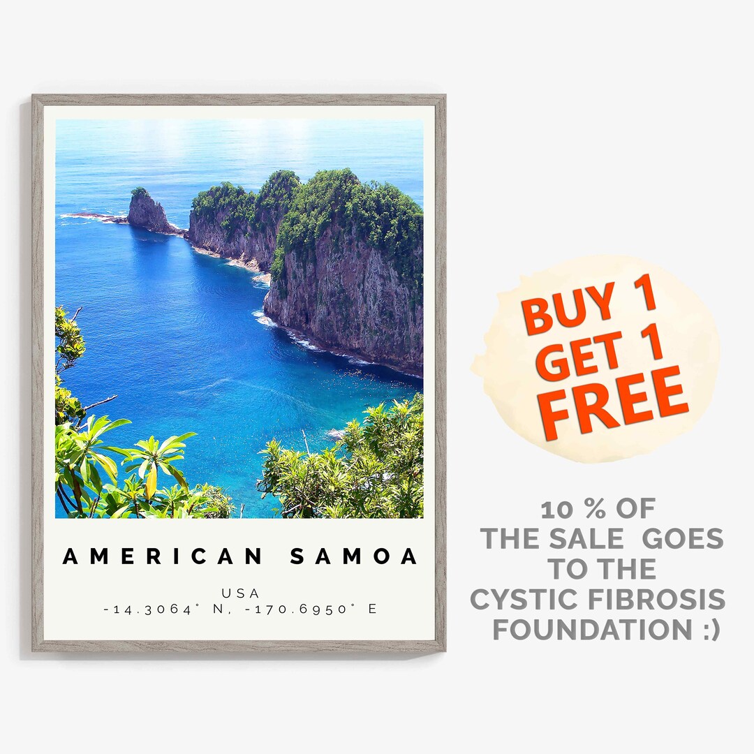 American Samoa Poster Colorful Print American Samoa Wall Art - Etsy