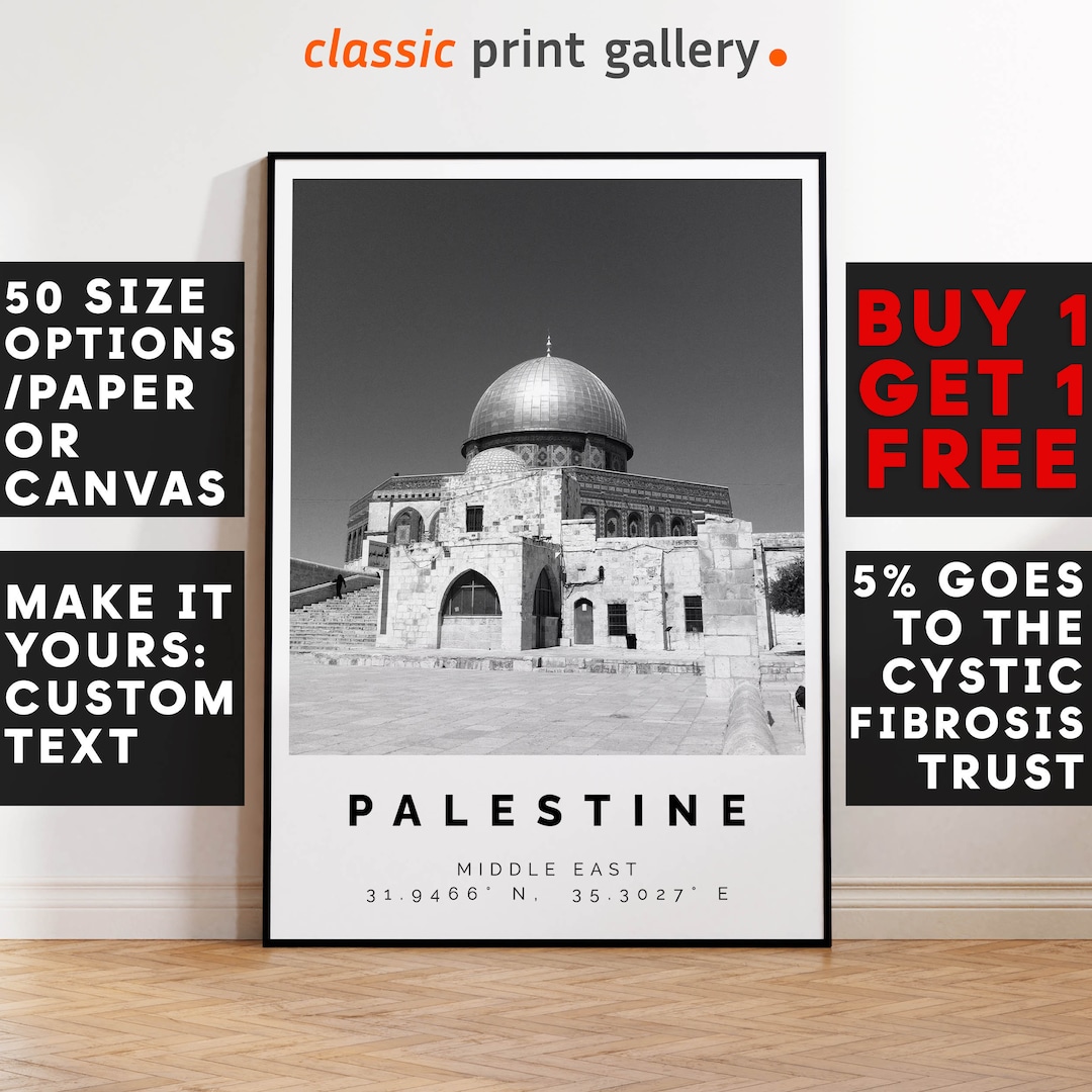 Palestine Poster Black and White Print,palestine Wall Art, Palestine ...