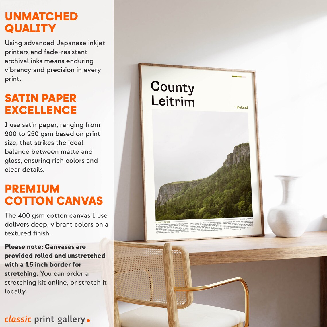 County Leitrim Print, County Leitrim Wall Art, County Leitrim Color ...