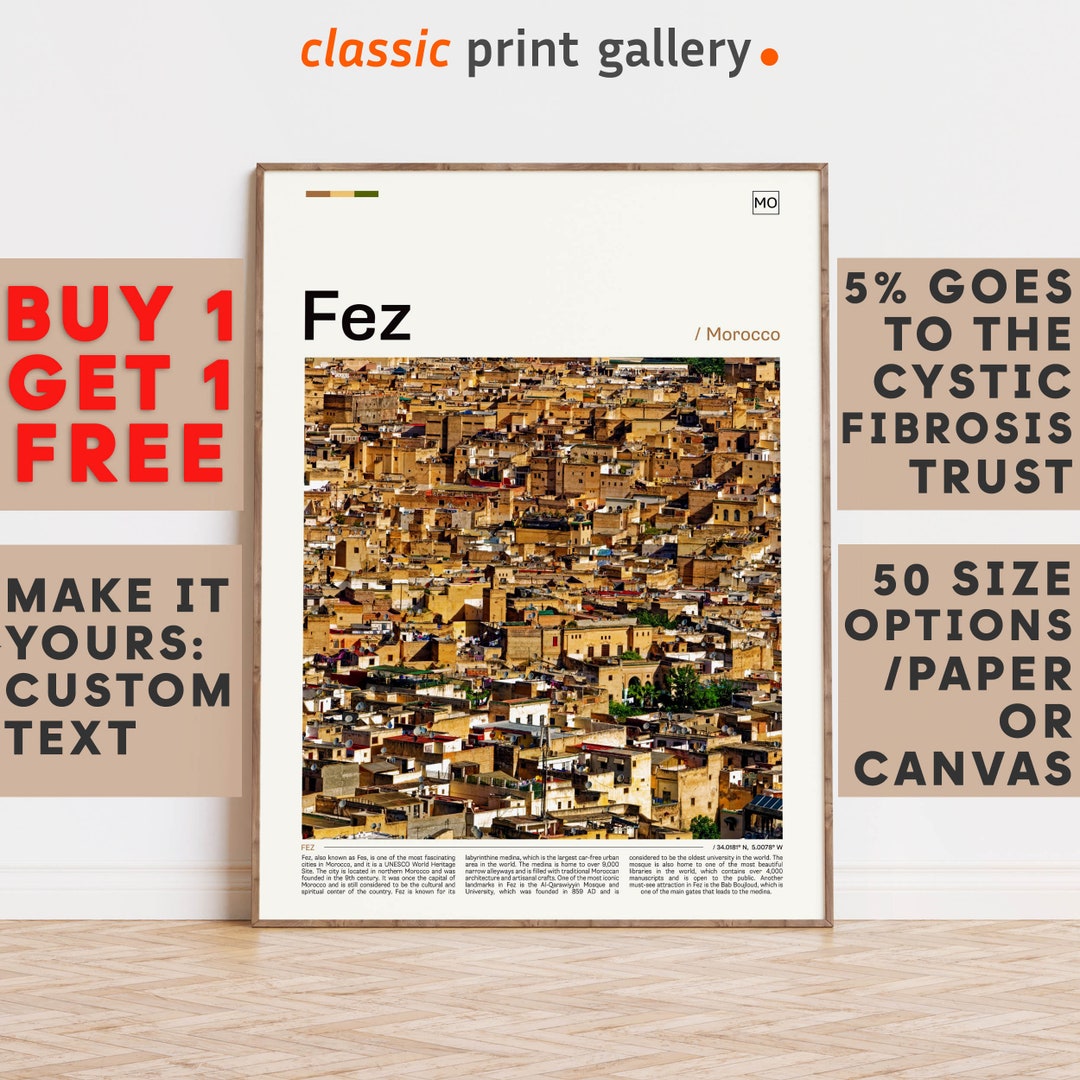 Fez Print, Fez Wall Art, Fez Color Poster With Text, Personalized ...