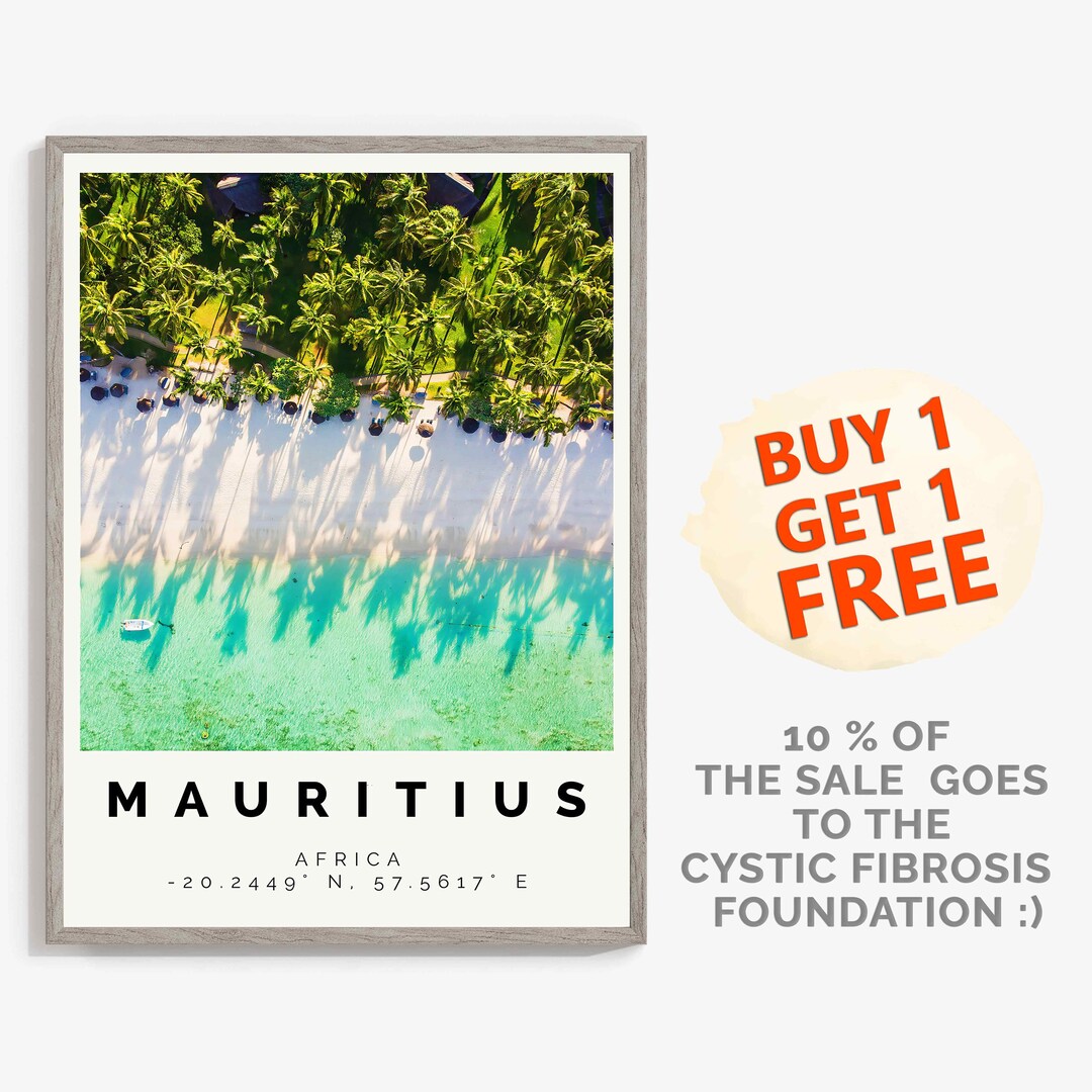Mauritius Poster Colorful Print Mauritius Wall Art Mauritius - Etsy
