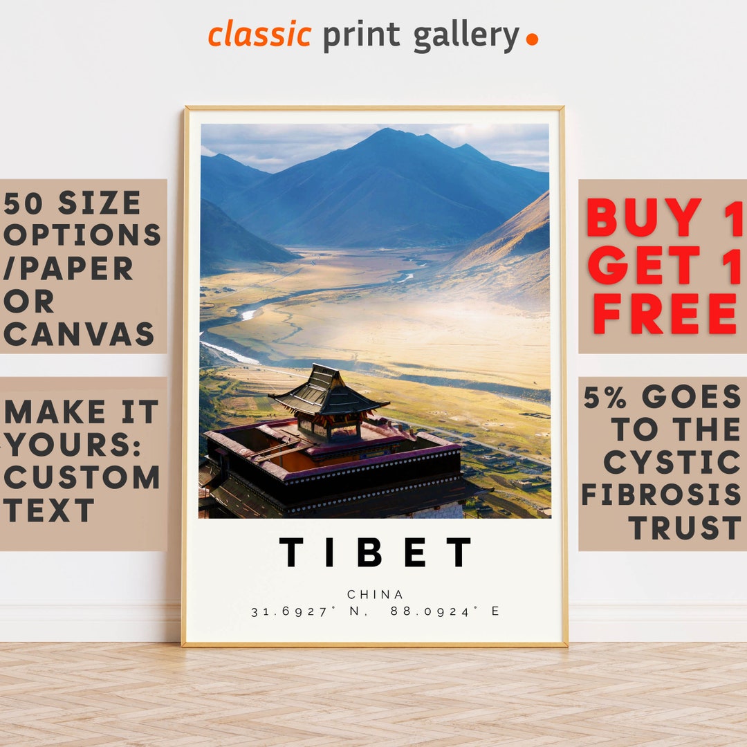 Tibet Poster Colorful Print, Tibet Wall Art, Tibet Photo Decor, Tibet ...