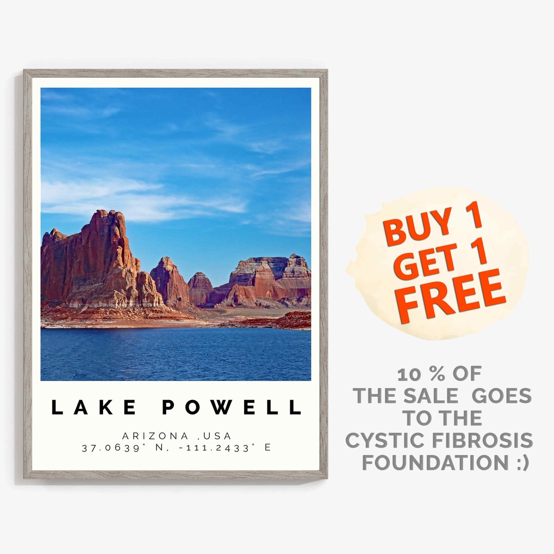 Lake Powell Poster Colorful Print Lake Powell Wall Art Lake - Etsy